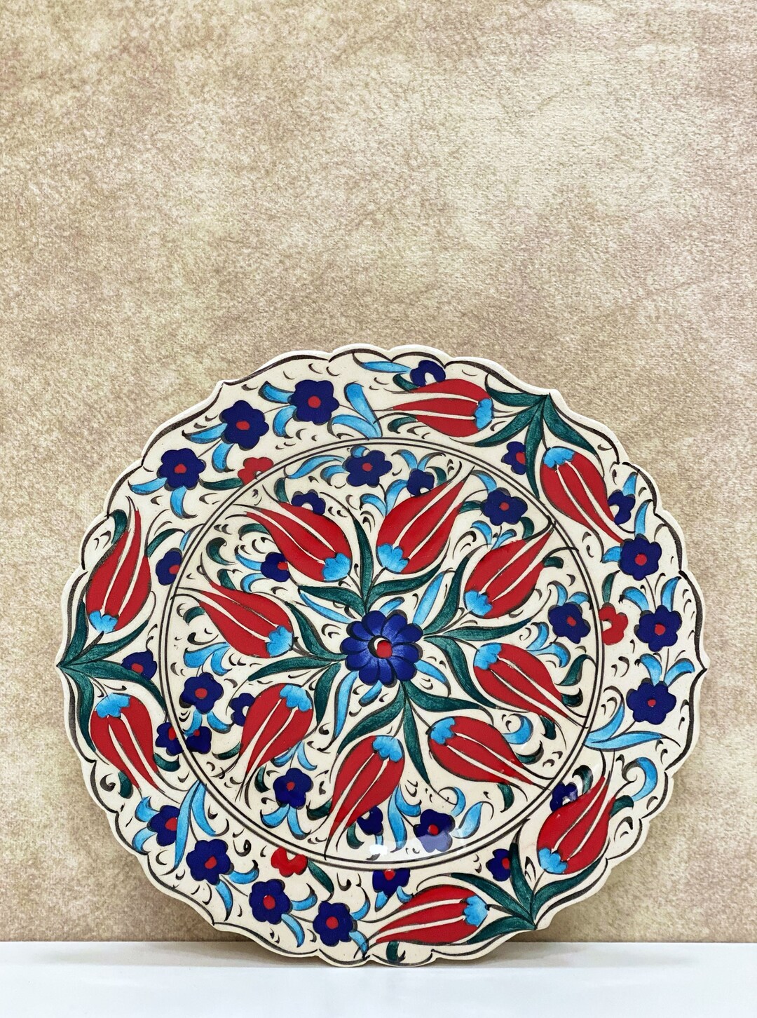 7'' Handmade Turkish Ceramic for Wall Decor, Decorative Wall Plate ...