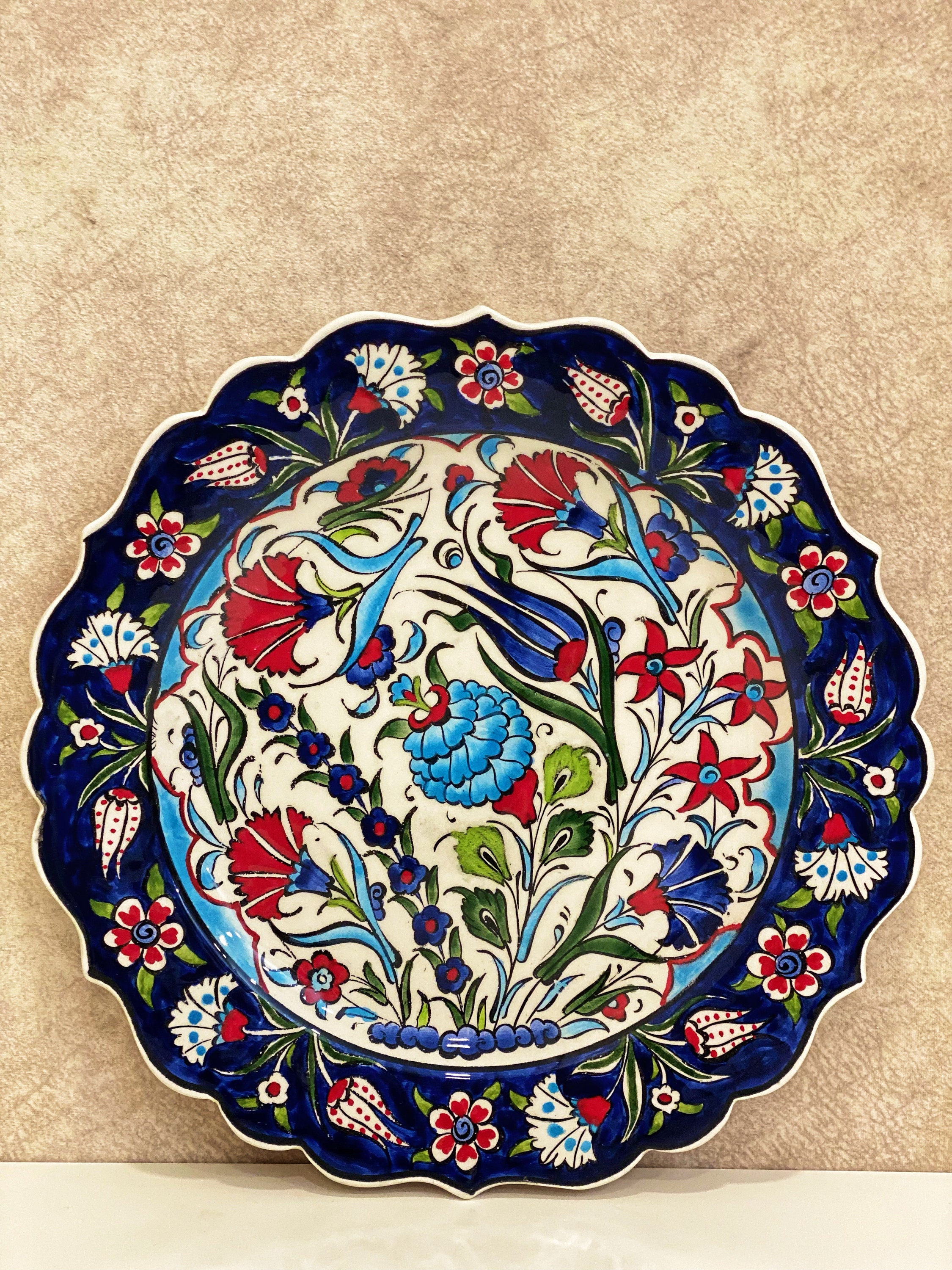 12'' Turkish Wall Plate Colourful Wall Decor | Etsy