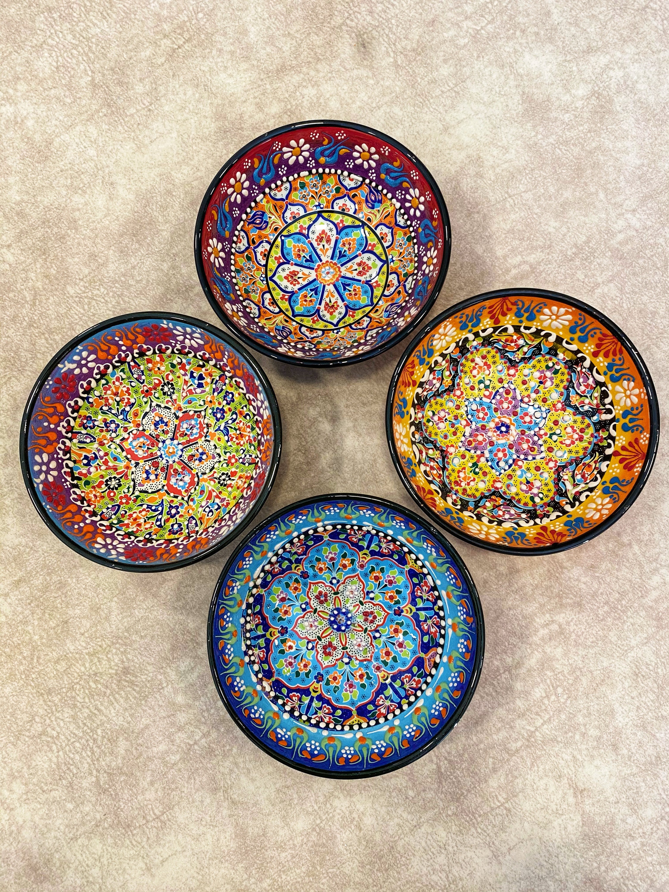 4x Turkish Ceramic Bowls SetDecorative Ceramic Bowl SetSalad | Etsy