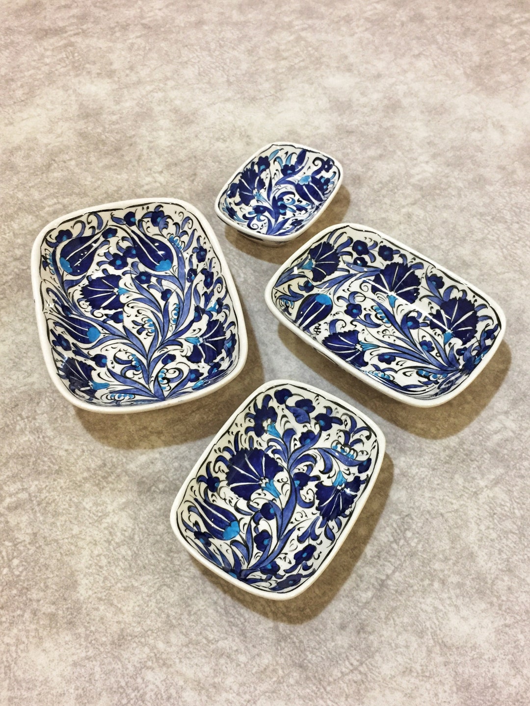 4x Turkish Ceramic Plate Set Meze Plate Set Handmade - Etsy