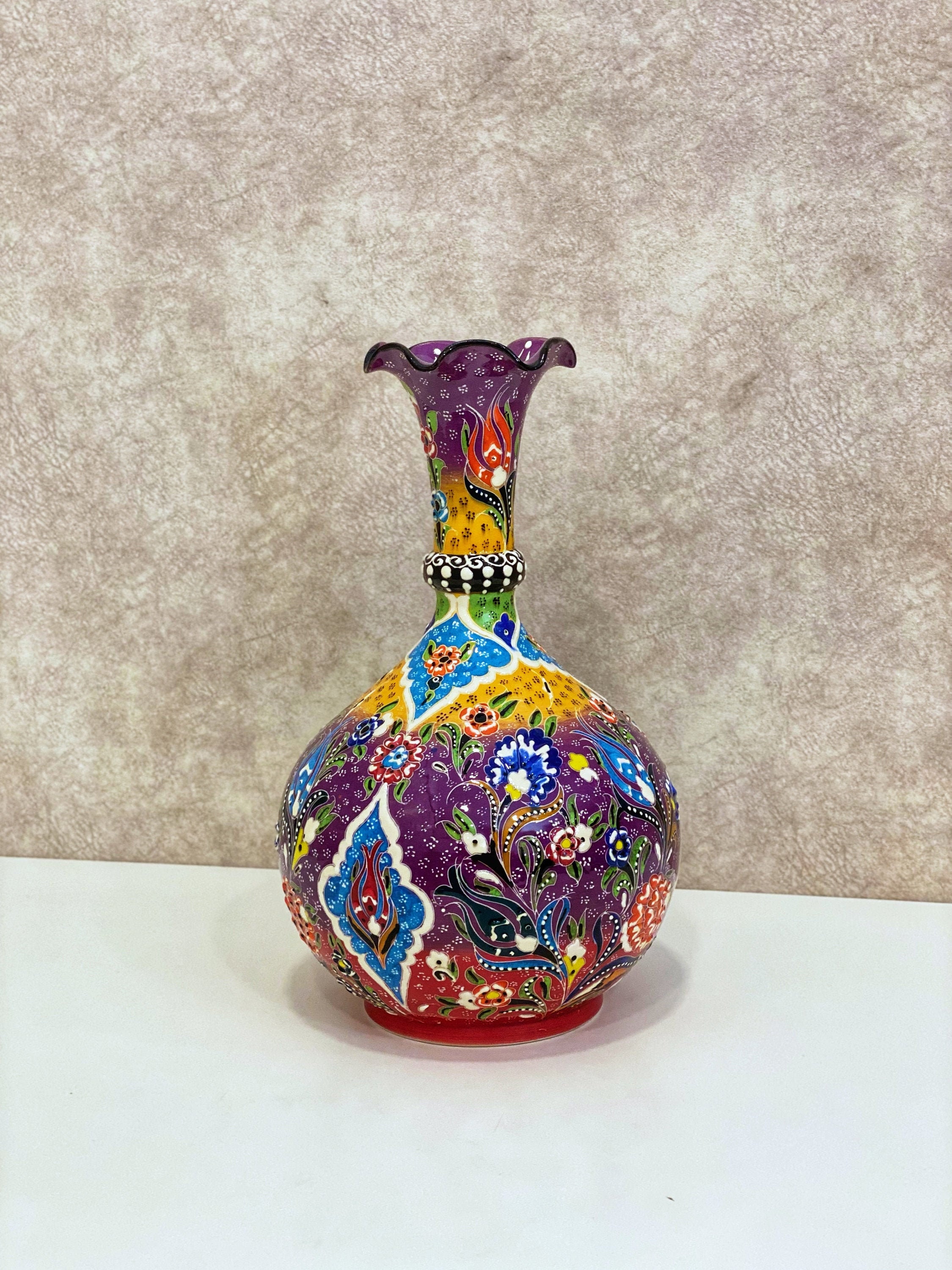 12'' Decorative Turkish Ceramic Vase Handmade | Etsy