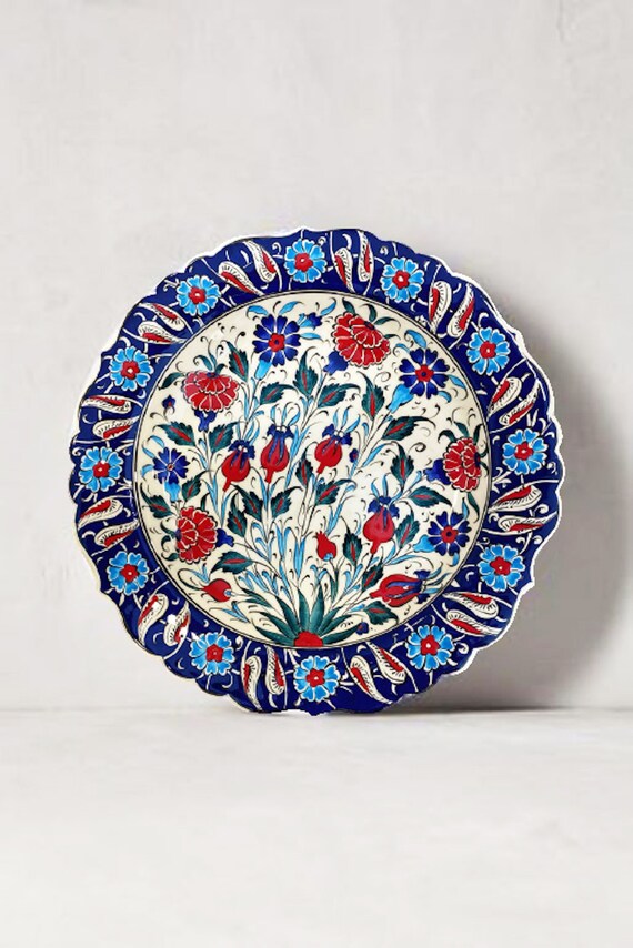 12'' Turkish Wall Plate Colourful Wall Decor | Etsy