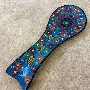 Turkish Ceramic Spoon Rest, Handmade Pottery Spoon Holder, Spoon Rest ...