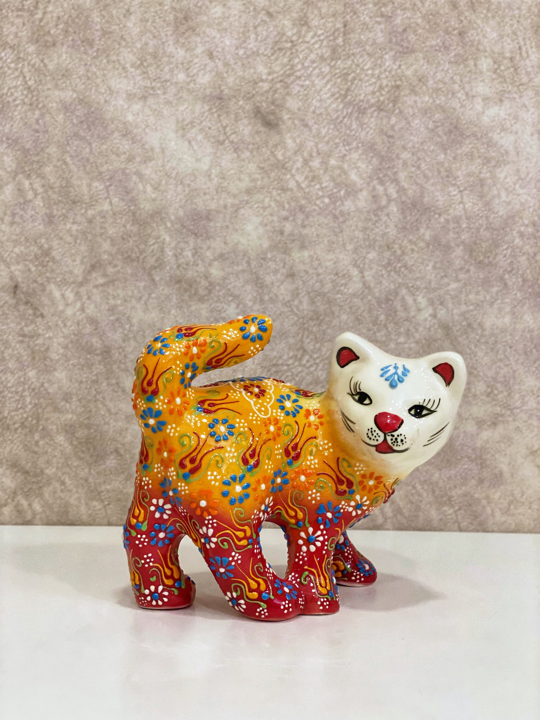 Ceramic Cat Sculpturecat Ornamentcat Figurinecat | Etsy