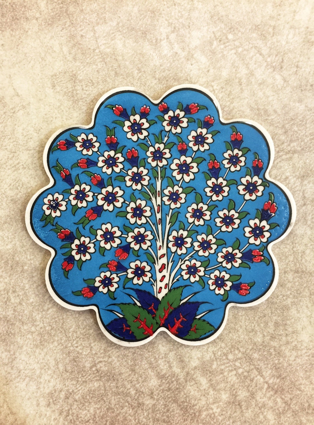 7'' Decorative Ceramic Kitchen Trivet Tile Trivet - Etsy