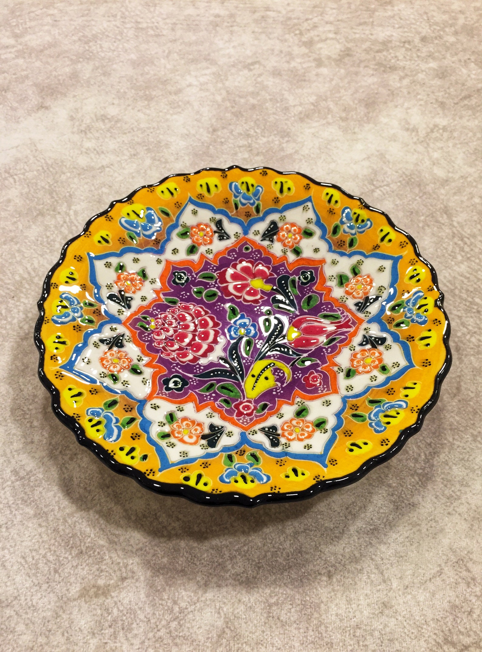 Traditional Turkish Tile Plate 7''Decorative Plate | Etsy