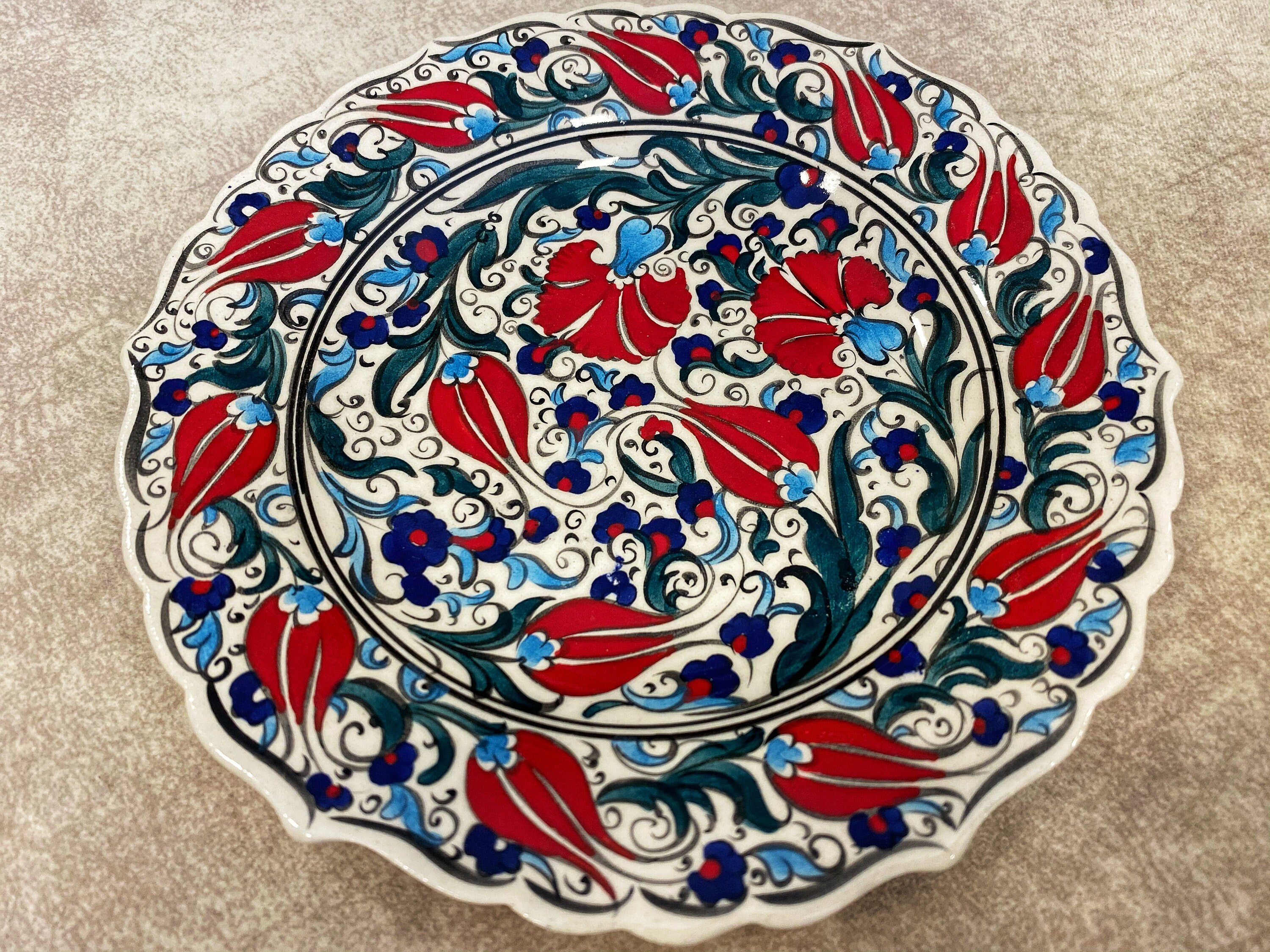 7'' Handmade Turkish Ceramic for Wall Decor | Etsy