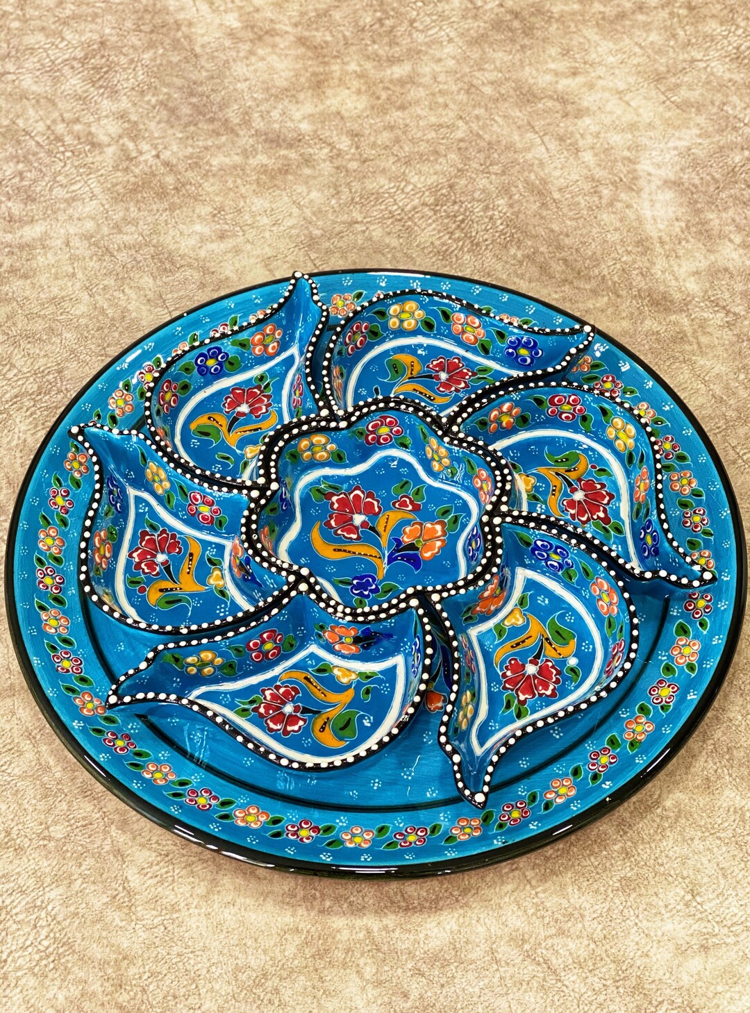 Handmade Turkish Breakfast Set, Decorative Bowl Set, Colorful Ceramic ...