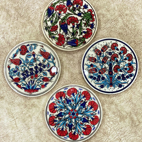 4x Turkish Ceramic Tile Set of 4 Bathroom Tiles Hamam Tile | Etsy