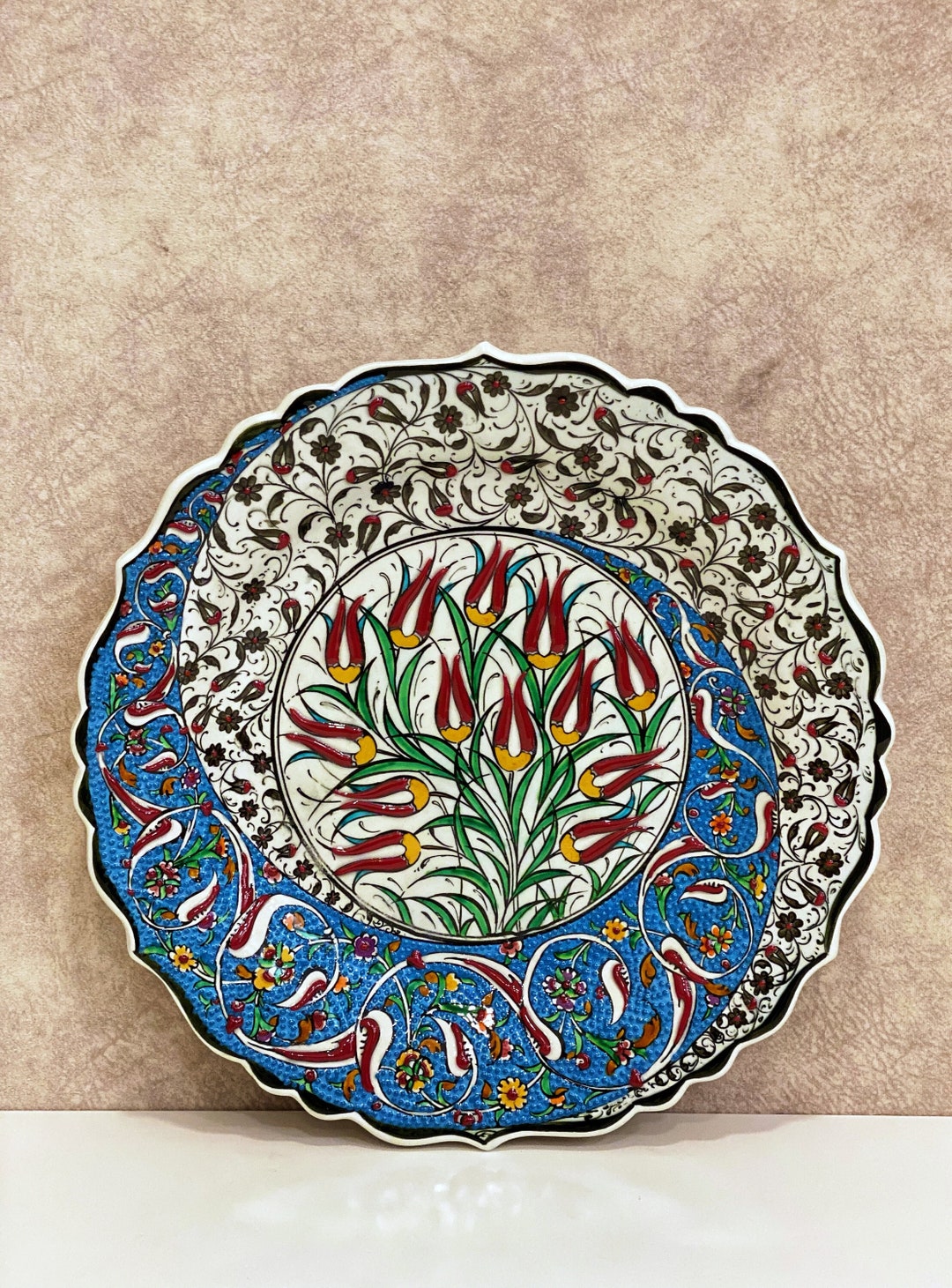 12'' Turkish Wall Plate Colorful Wall Decor - Etsy