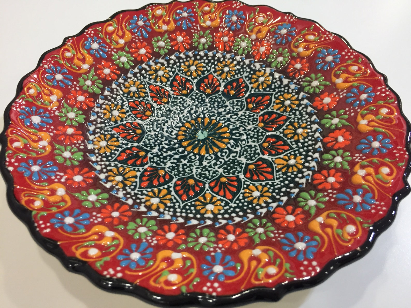 7'' Handmade Turkish Decorative Ceramic Plate For Wall | Etsy