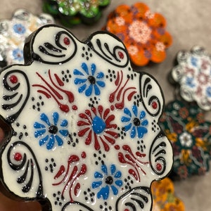 4x Decorative Ceramic Coaster, Turkish Tile Coaster, Cup Coaster, Drink ...