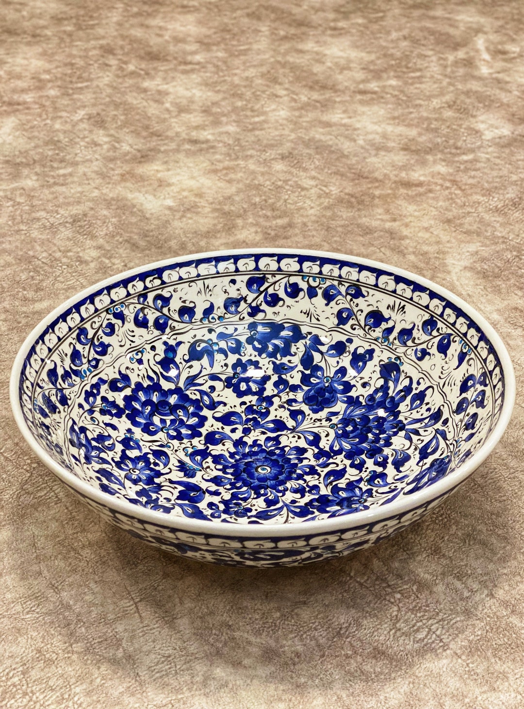 8-10-12'' Large Turkish Ceramic Bowl, Hand Painted Ceramic Salad Bowl ...