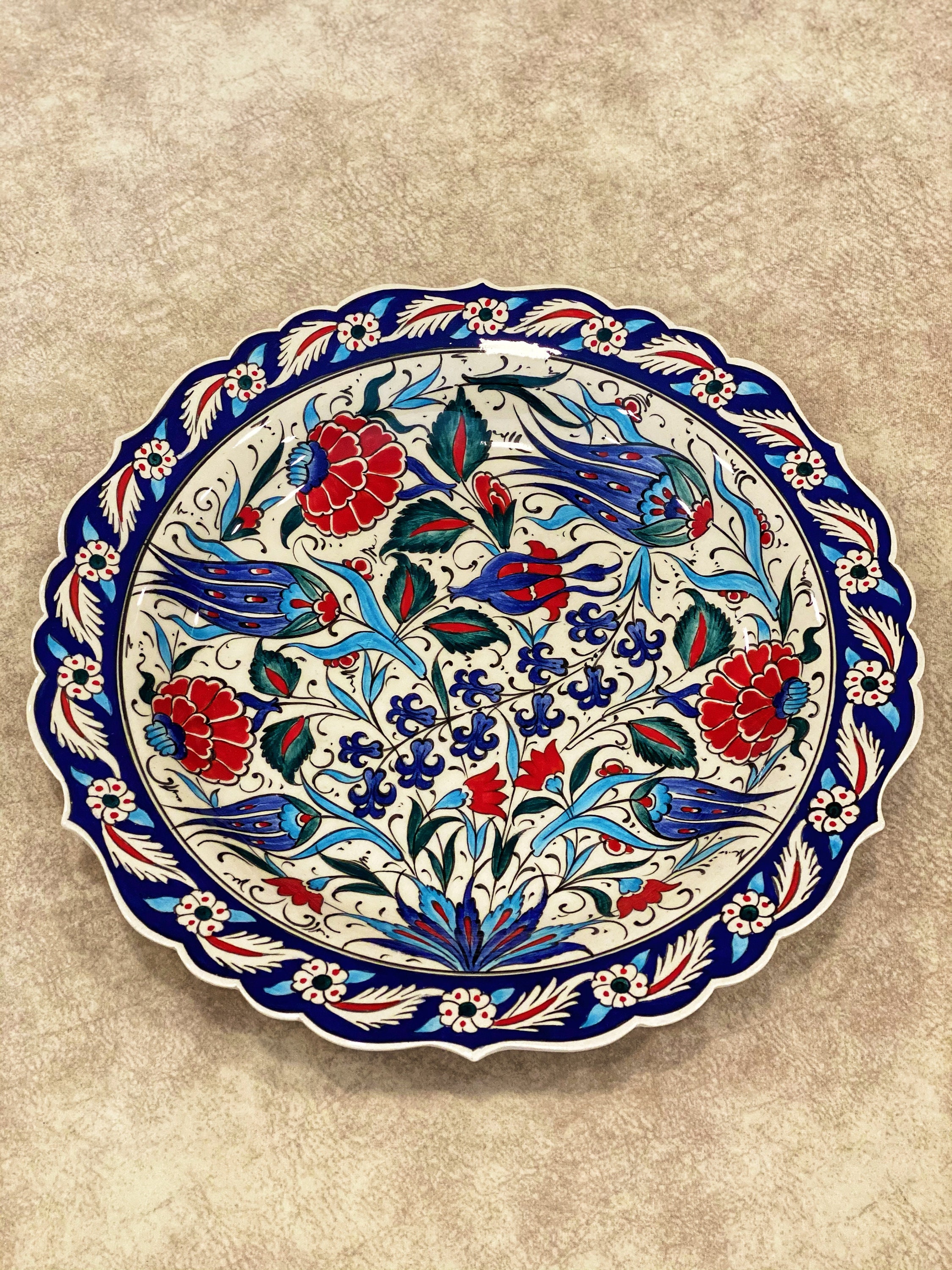 12'' Handmade Turkish Ceramic PlateCeramic Wall | Etsy