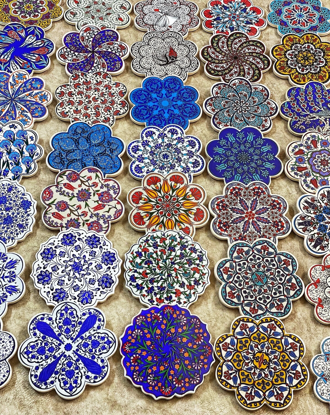 Multicolor Decorative Turkish Ceramic Trivet 7, Tile Trivet, Ceramic ...