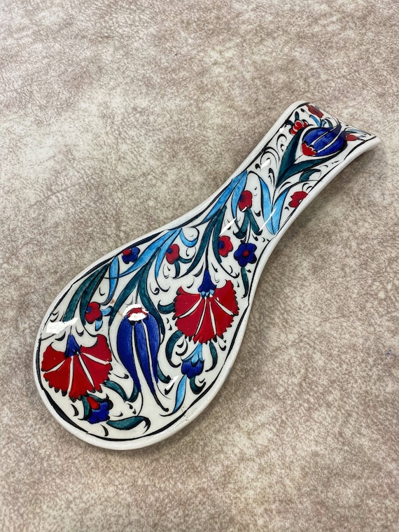 Turkish Ceramic Tile Spoon Rest Handmade Pottery Spoon | Etsy