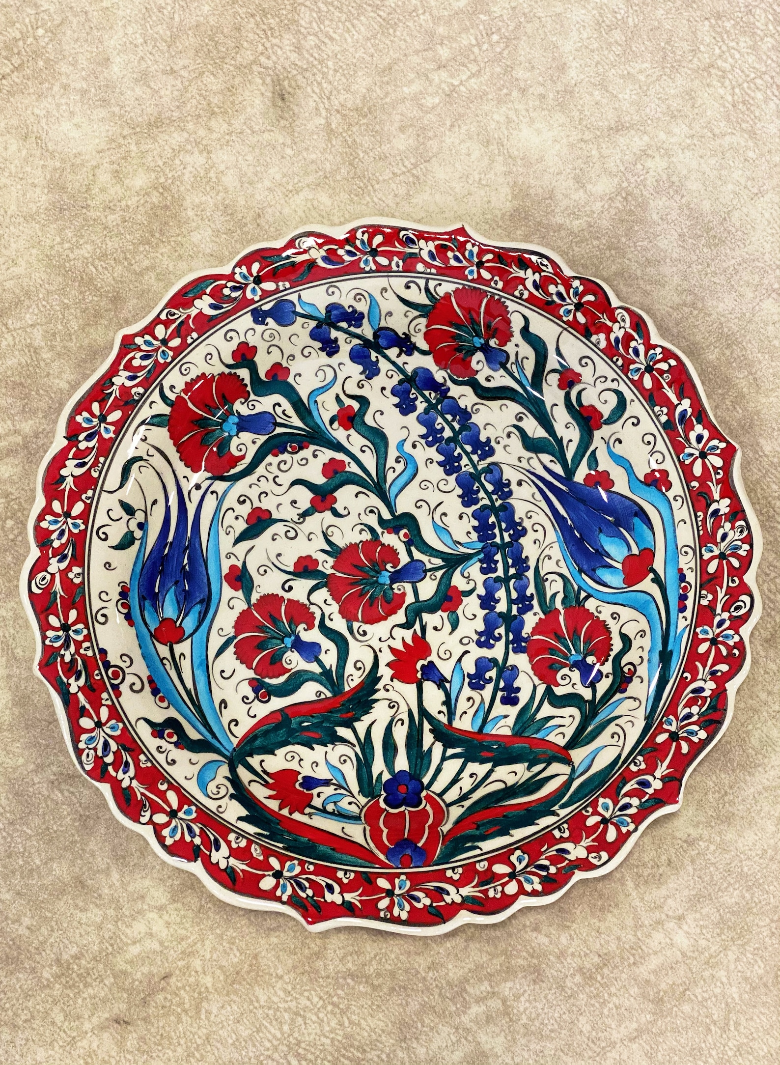 Traditional Turkish Tile Plate 12''decorative Ceramic - Etsy