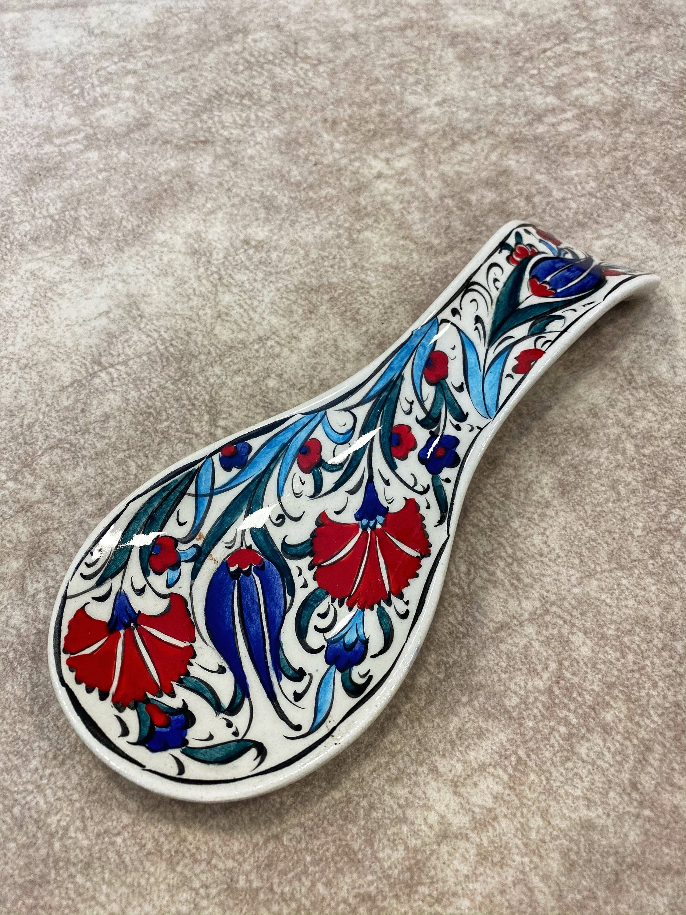 Turkish Ceramic Tile Spoon Rest Handmade Pottery Spoon | Etsy