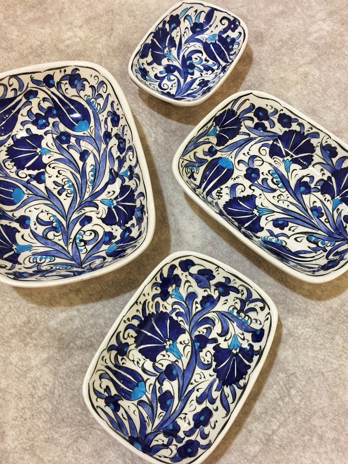 4x Turkish Ceramic Plate Set Meze Plate Set Handmade | Etsy