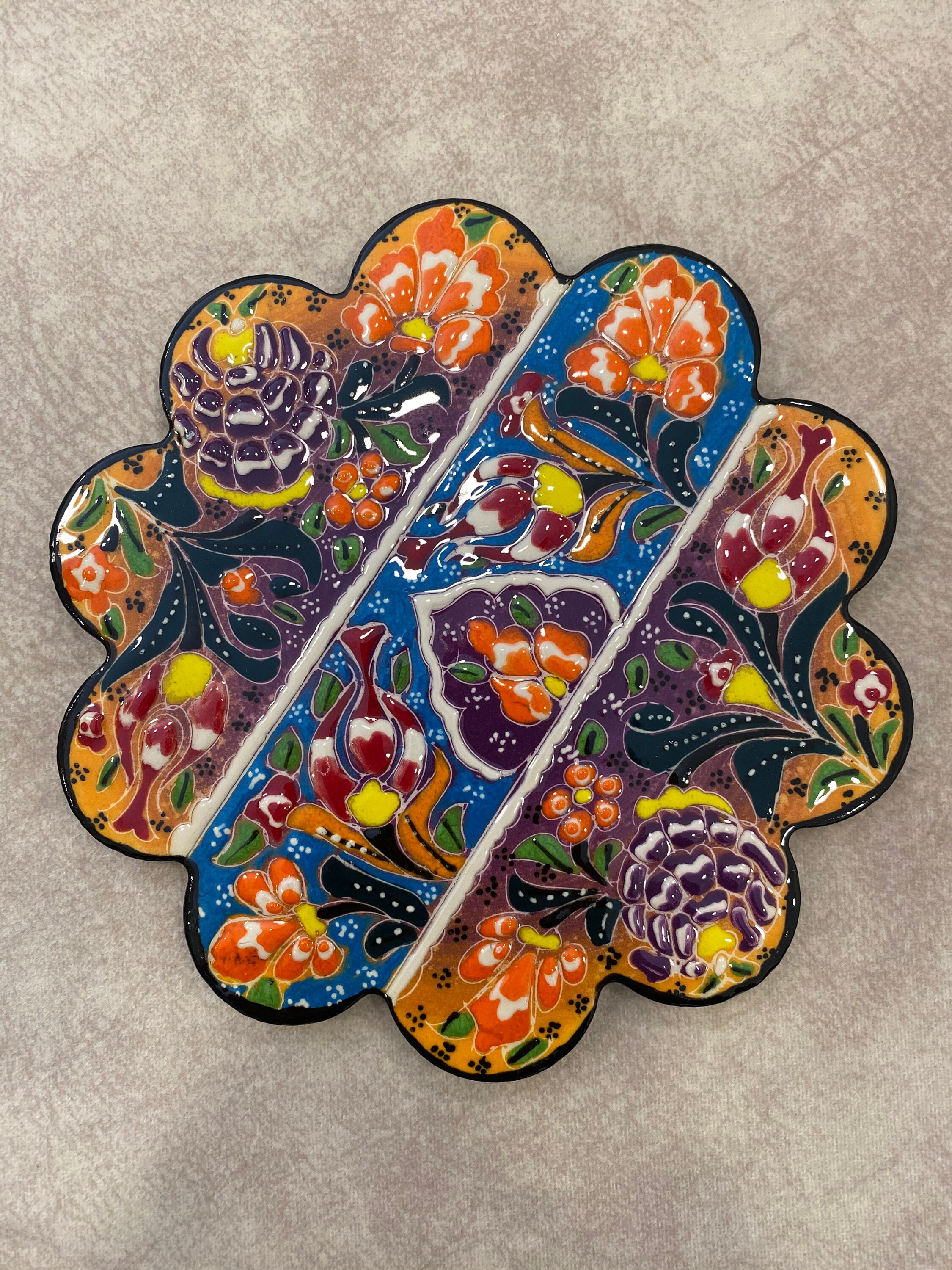 Decorative Ceramic Trivet 7 Tile Trivet Ceramic | Etsy