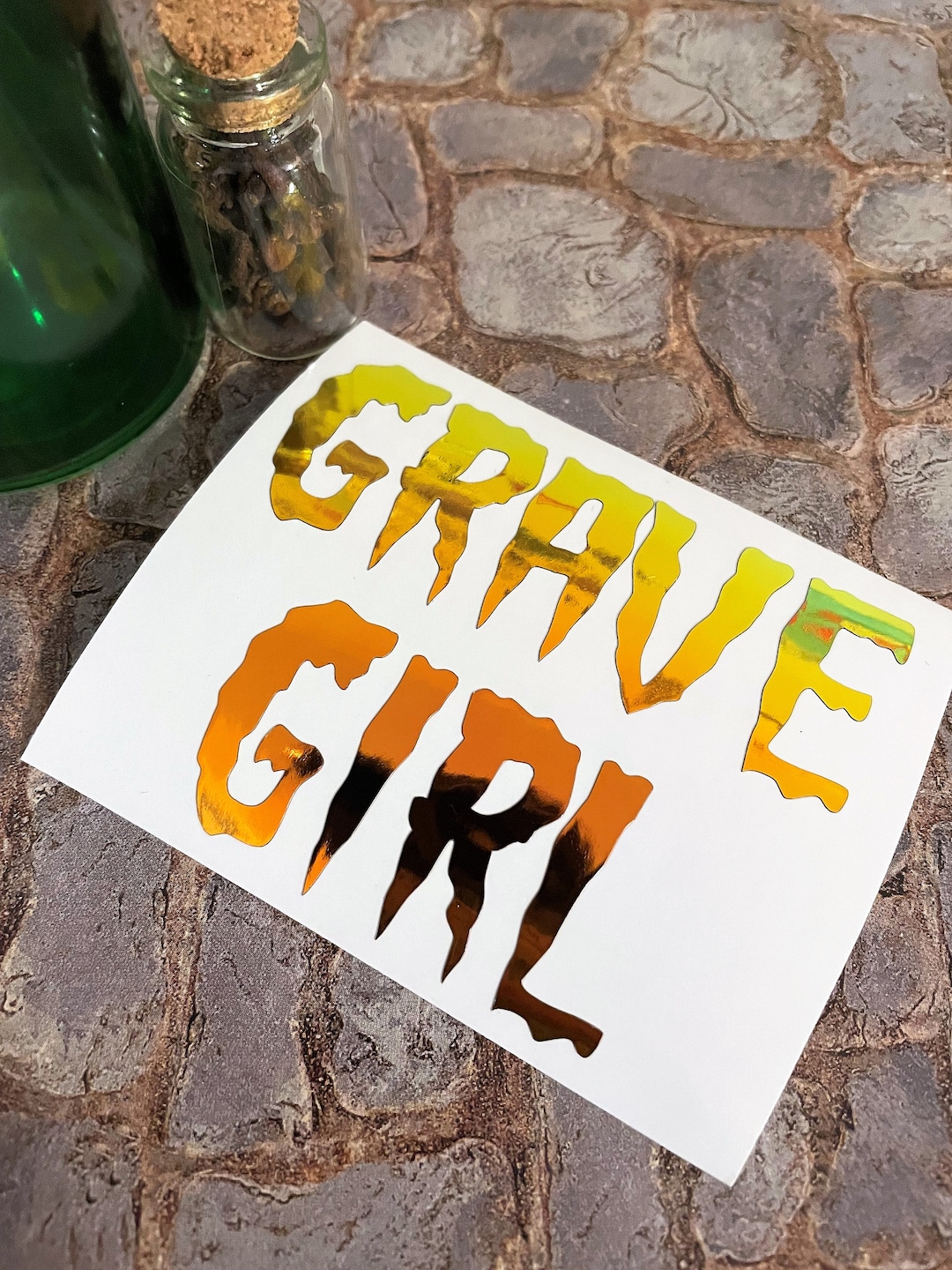 Grave Girl Vinyl Sticker // Graveyard Sticker // Spooky Decor - Etsy