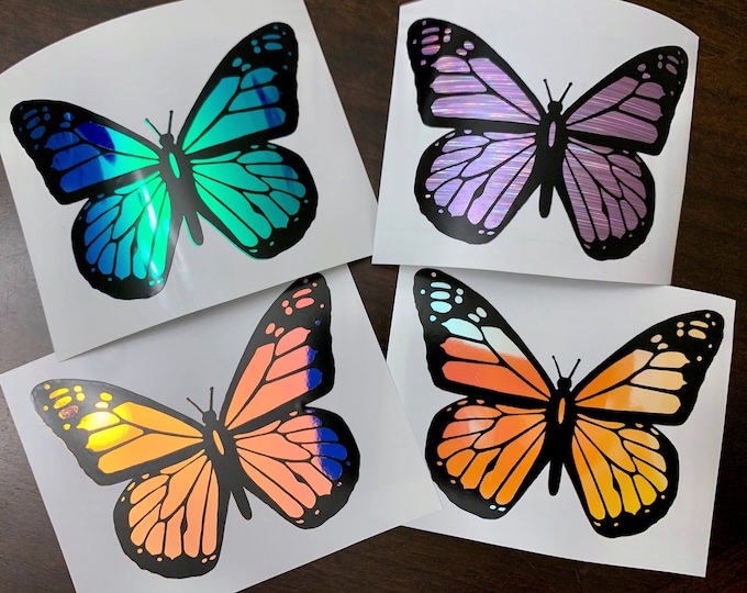 Holographic Butterfly Vinyl Decal // Custom Butterfly // - Etsy