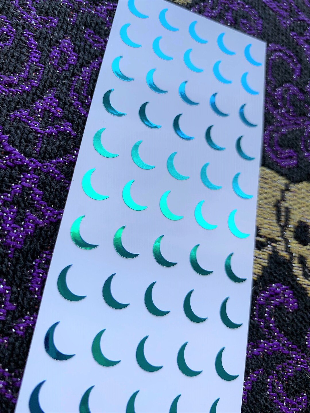 Crescent Moons Stickers Holographic Vinyl // 8mm Planner Stickers ...