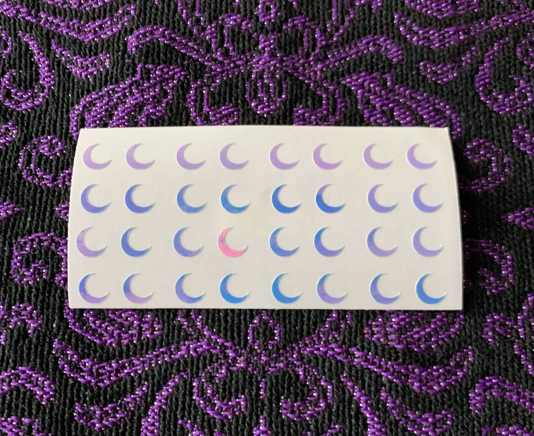 Moon Stickers Tiny Planner Stickers // Galaxy Holographic Crescent Moon ...