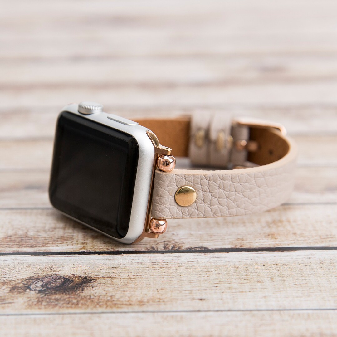 Leather Apple Watch Band Unique Color Iwatch Simple Strap - Etsy