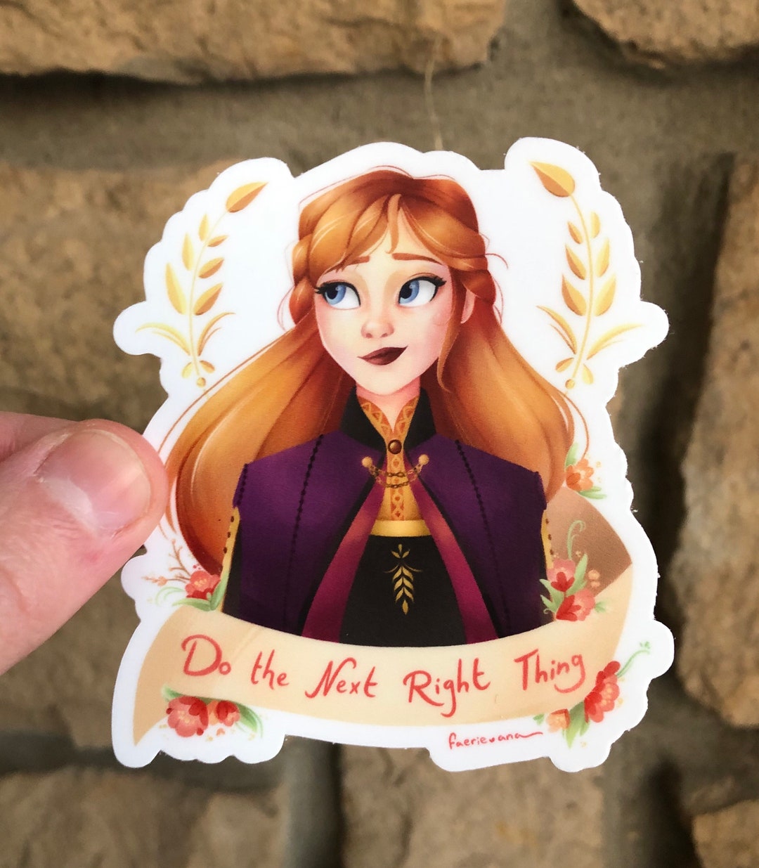 Frozen 2 Disney Anna Vinyl Sticker - Etsy