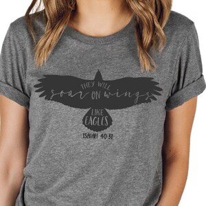 Isaiah 40:31 Shirt | Bible Verse Shirt | They Will Soar on Wings Like Eagles | Isaiah 40 31 Mens ...