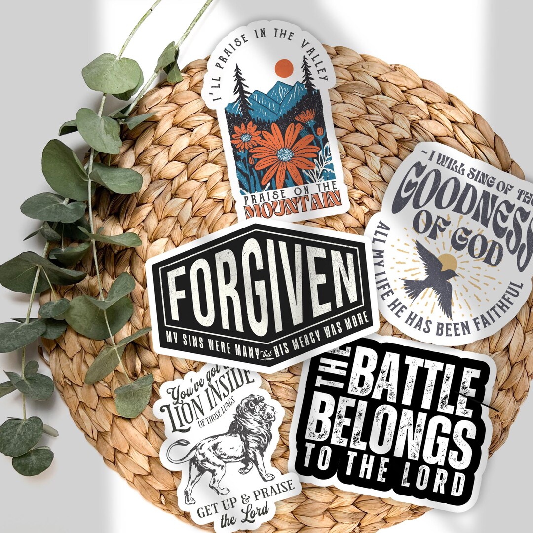 Christian Worship Stickers, 5 Pack Christianity Sticker Bundle, Bible ...