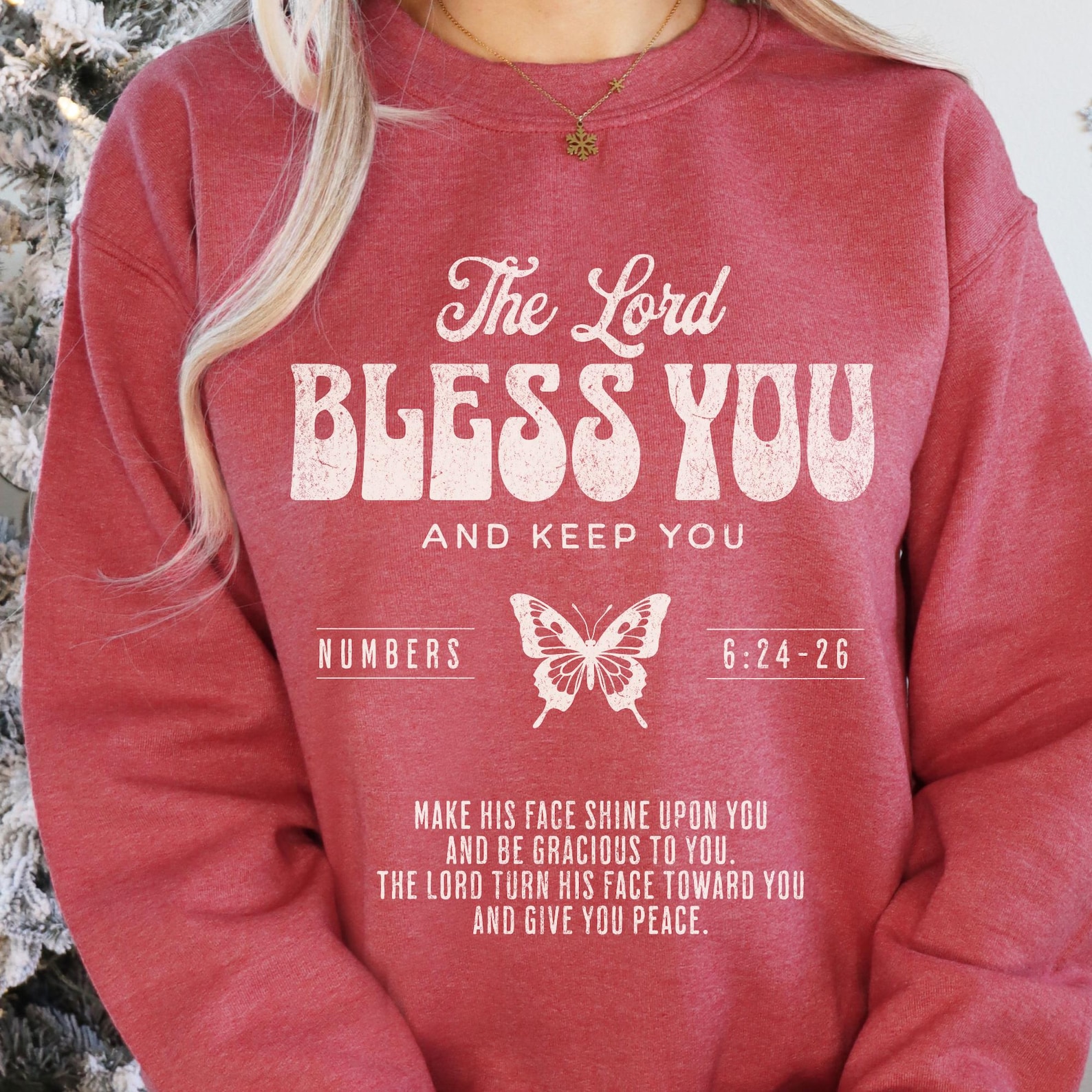 Lord Bless You & Keep You the Blessing Christian Crewneck Sweatshirt ...
