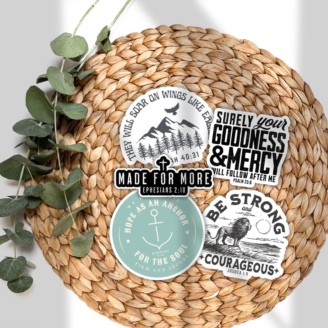 Christian Sticker Bundle- Bible Verse Scripture Stickers 5 Pack for ...