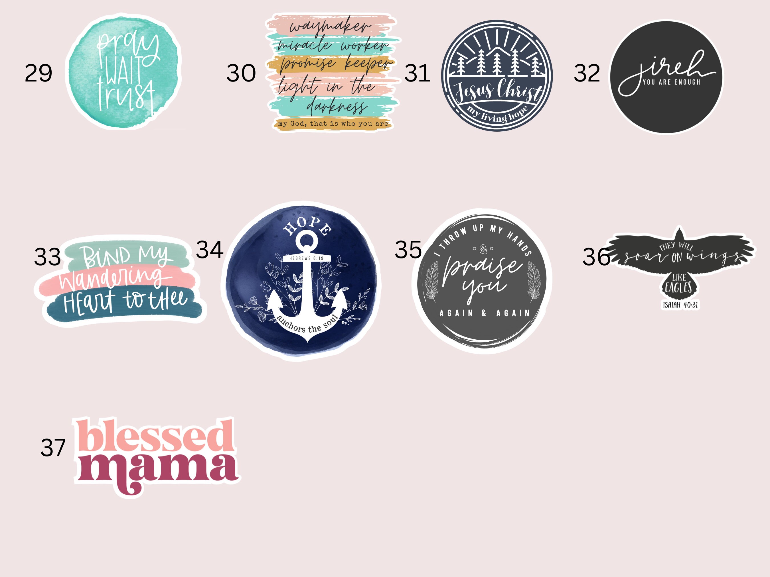 Christian Stickers Christian Sticker Pack Build Your Own - Etsy