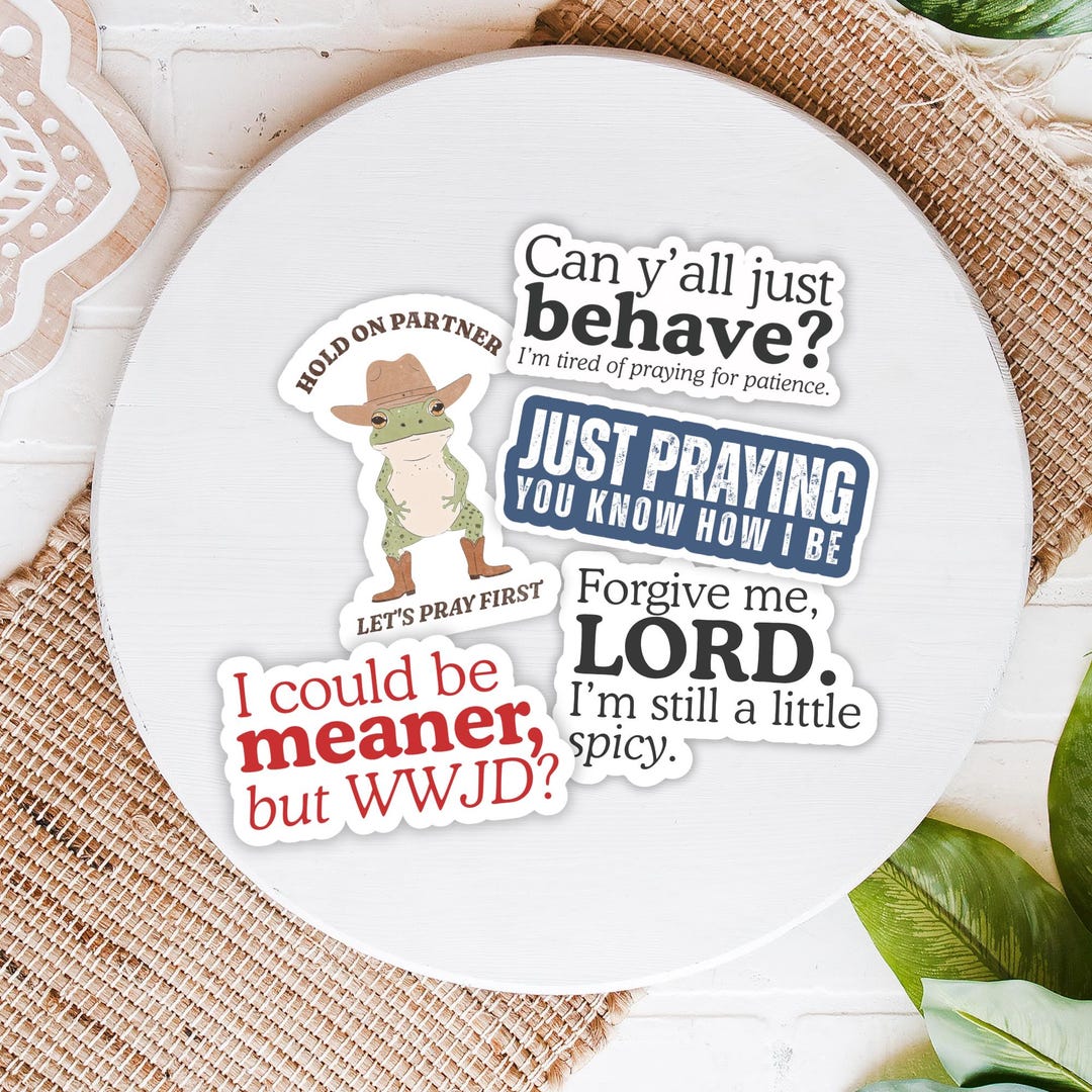 Funny Christian Sticker Bundle- Religious Humor Genz Millennial Laptop ...