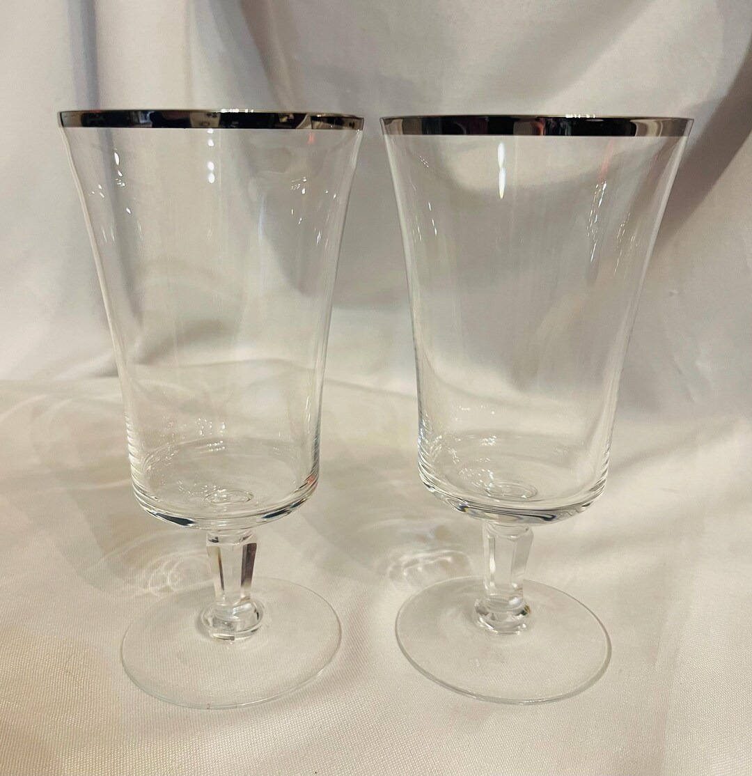 2 Lenox Solitaire Platinum Rim Ice Tea Glasses - Etsy
