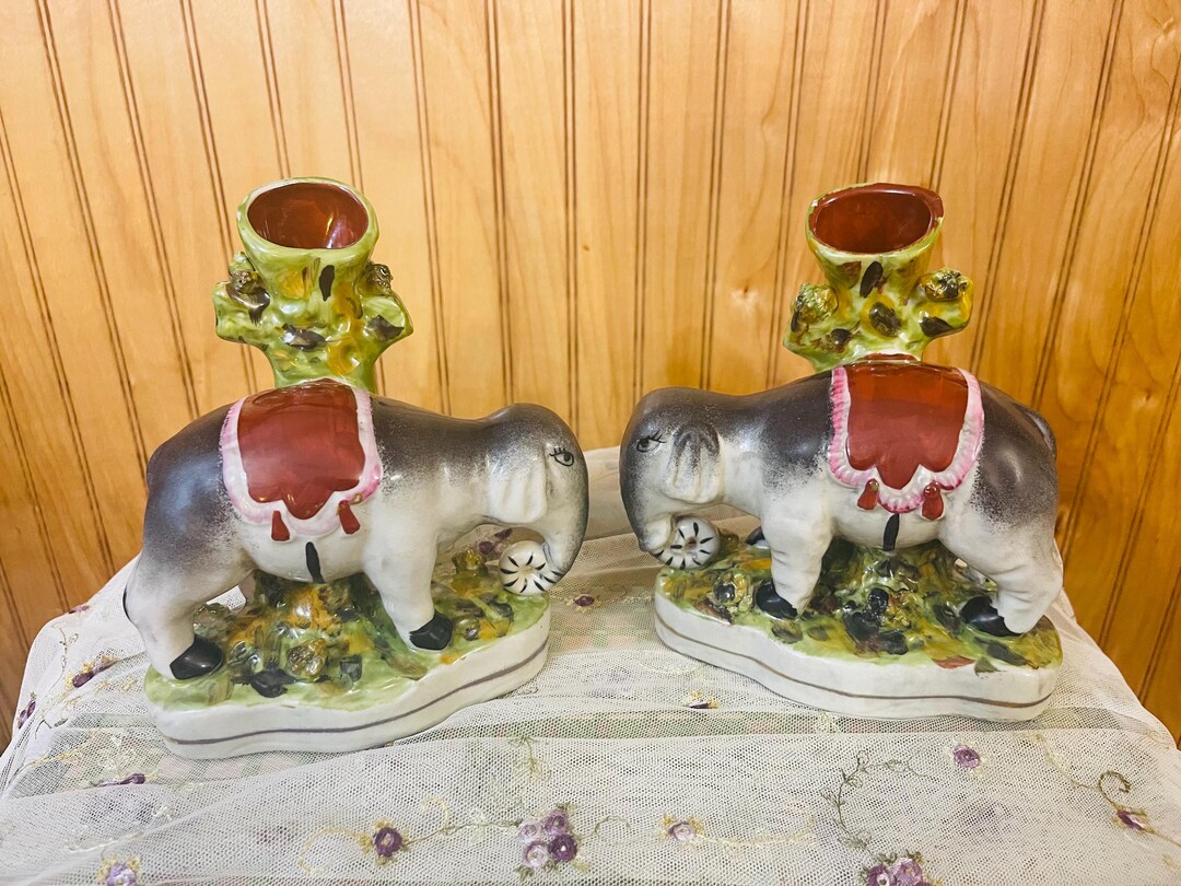Pair of Vintage Elephant Bud Vases - Etsy