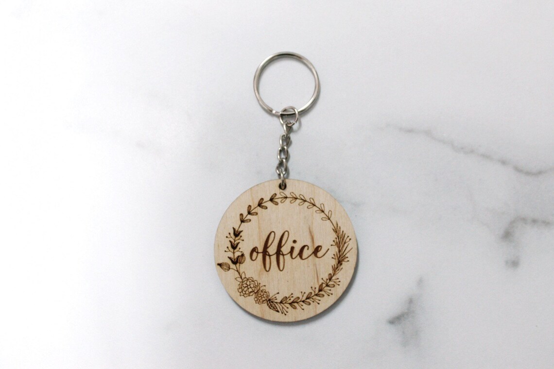 Floral Office Keychain Gift for Her Mom Boss Work Office Key | Etsy