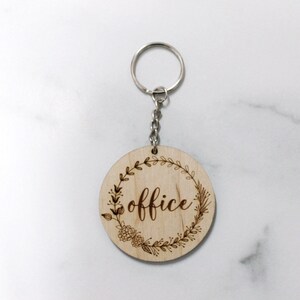 Floral Office Keychain Gift for Her Mom Boss Work Office Key | Etsy