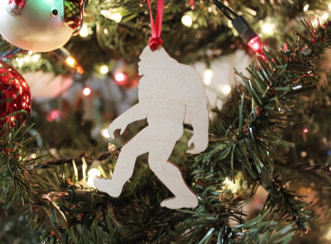 Sasquatch Wooden Christmas Ornament Gift for Him, Wood Big Foot ...