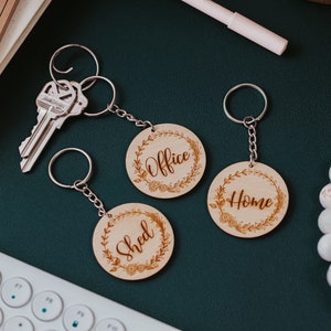 Floral Office Keychain Gift for Her, Mom Boss Work Office Key Fob ...