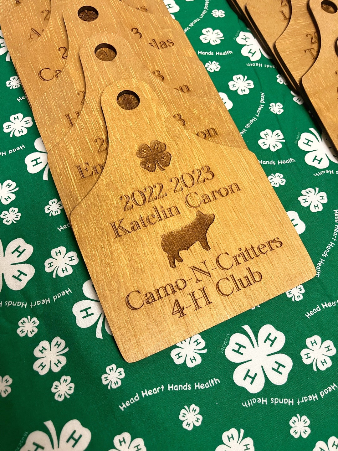 Ear Tag 4-H FFA County Fair Award Plaque, Livestock Showmanship Wooden ...