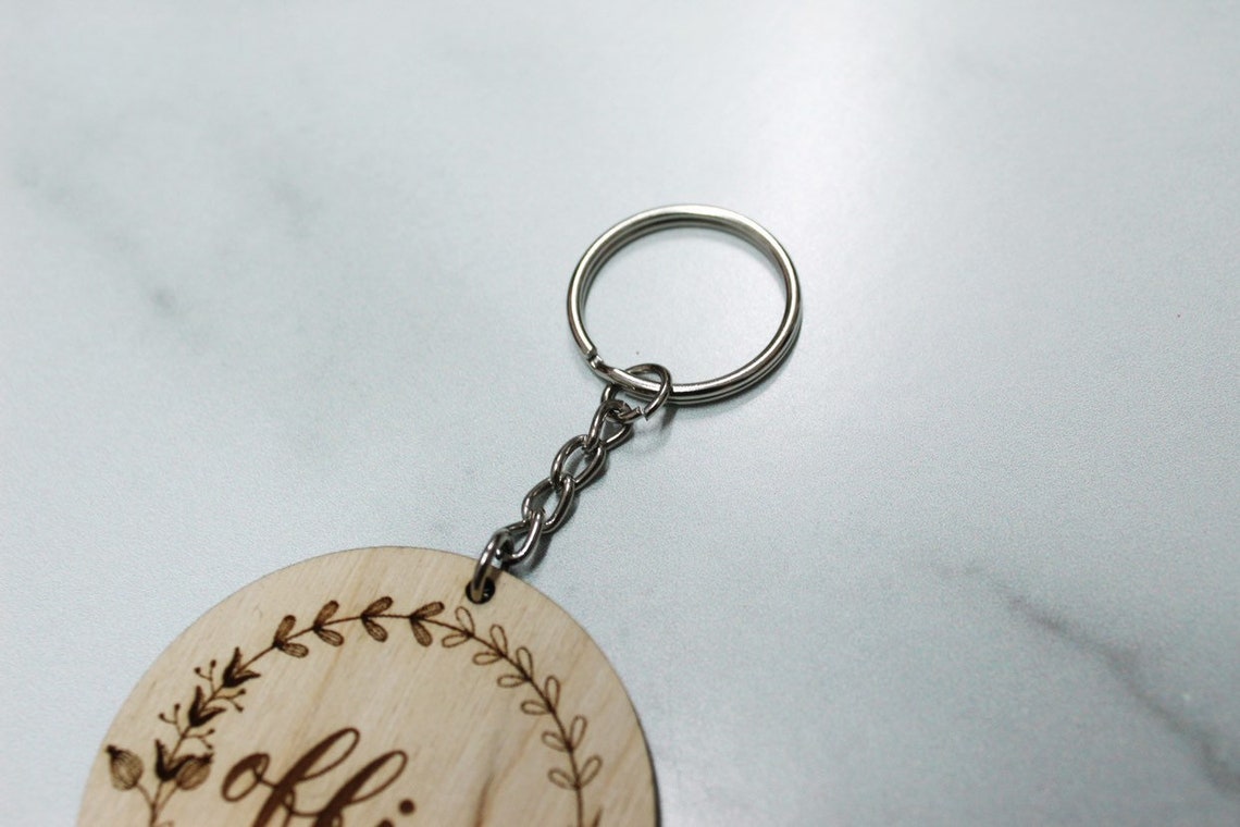 Floral Office Keychain Gift for Her Mom Boss Work Office Key | Etsy