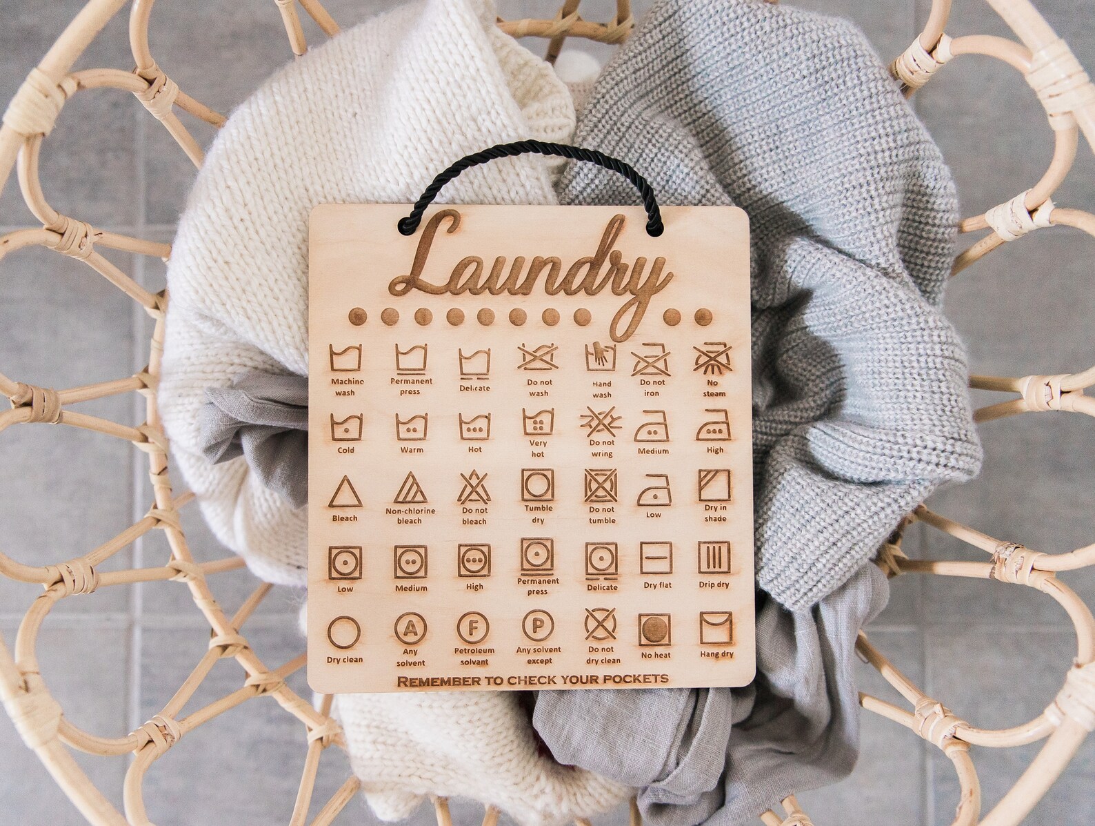 Cute Wooden Laundry Decor Symbol Engraved Laundry Room Sign - Etsy