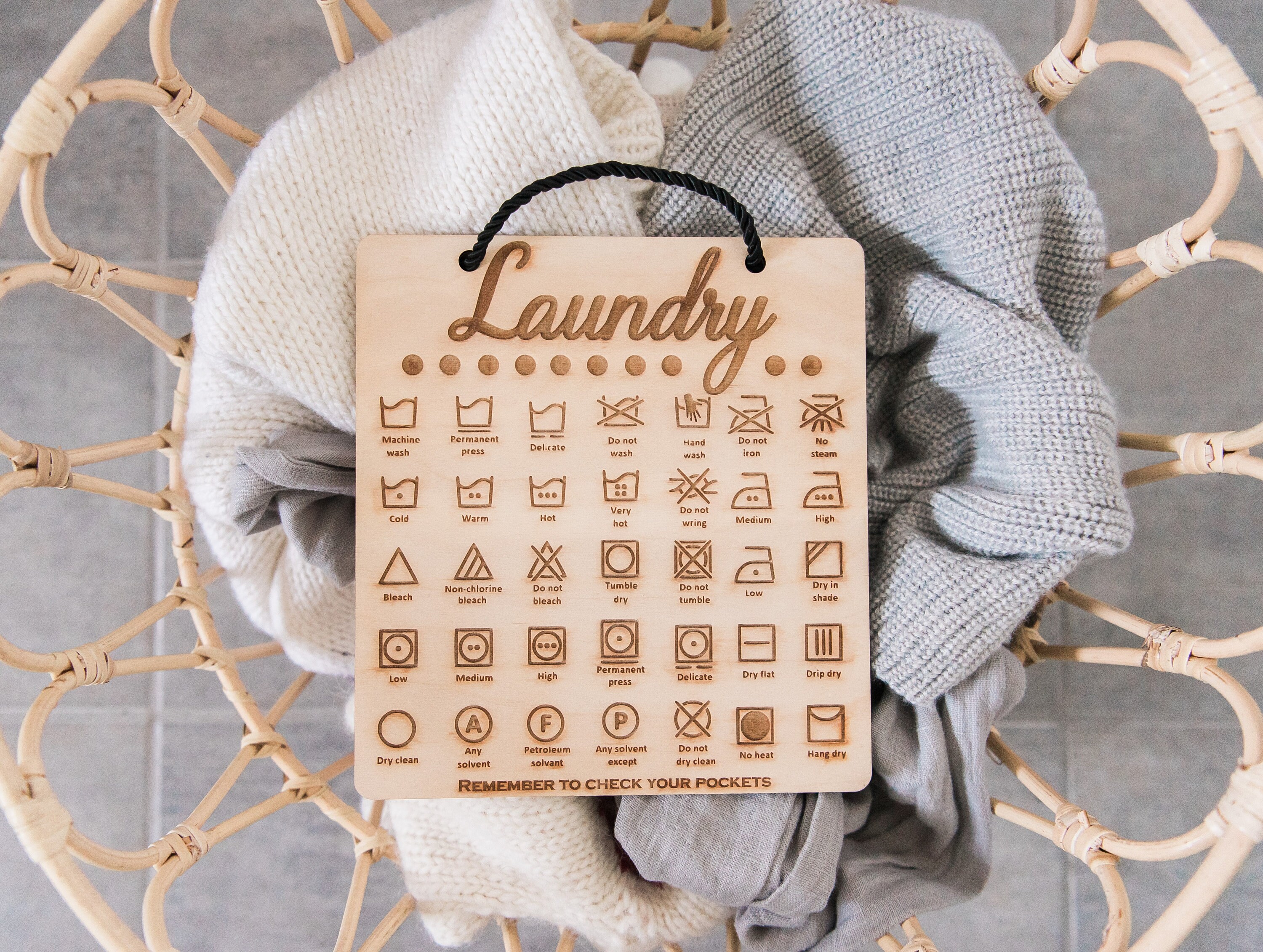 Cute Wooden Laundry Decor Symbol Engraved Laundry Room Sign - Etsy