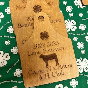 Ear Tag 4-H FFA County Fair Award Plaque, Livestock Showmanship Wooden ...