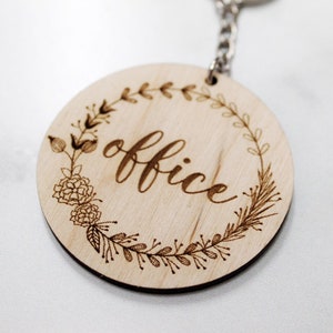 Floral Office Keychain Gift for Her Mom Boss Work Office Key | Etsy