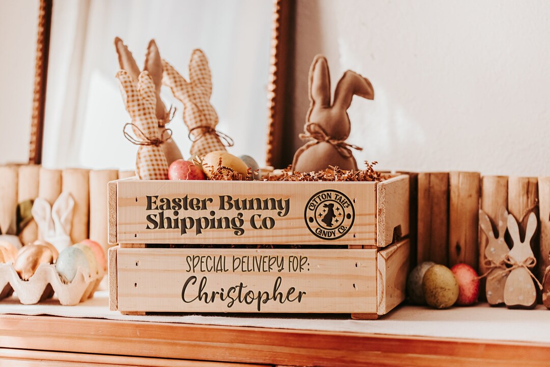 Custom Easter Crate Personalized Easter Basket Alternative Gift for ...