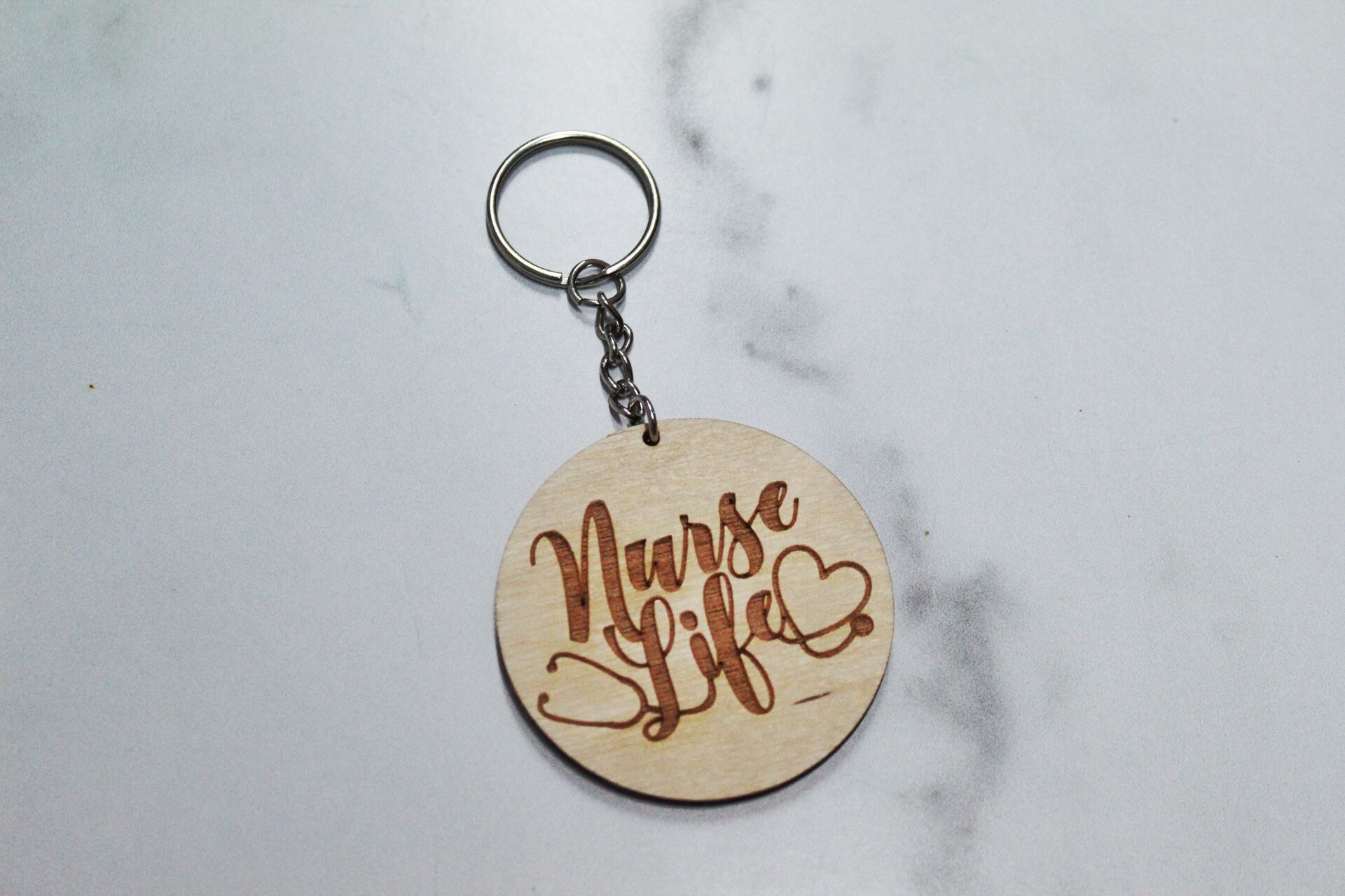 Cute Nurse Life Wooden Engraved Keychain Gift For Her Nursing | Etsy